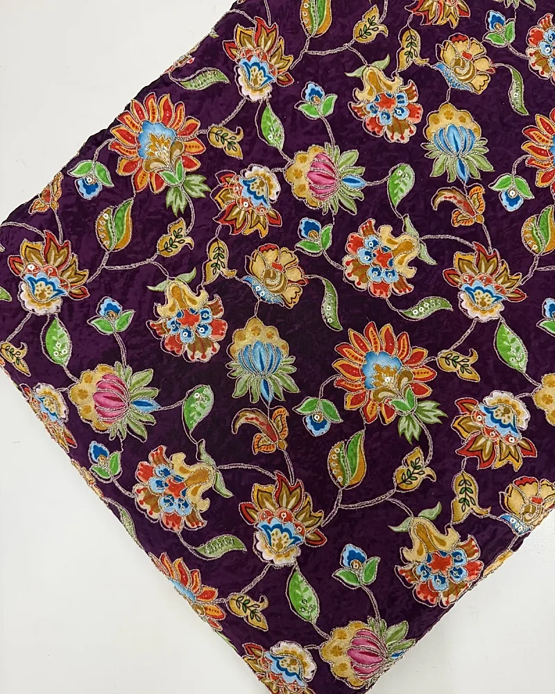 Kalamkari Blouse Fabric (Flowers Print with Positioning Work) | Hema ...