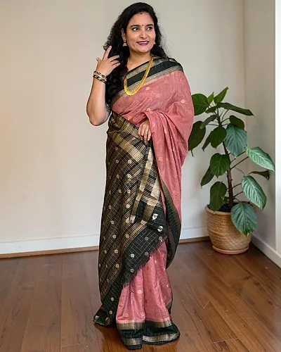 Semi Mysore Crepe (Checks, Shell Buttas) | Hema Style Studio