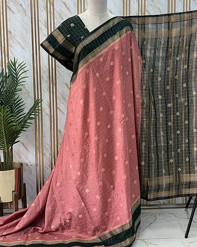 Semi Mysore Crepe (Checks, Shell Buttas) | Hema Style Studio