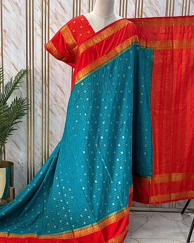 Semi Mysore Crepe (Premium, Checks & Buttas) | Hema Style Studio